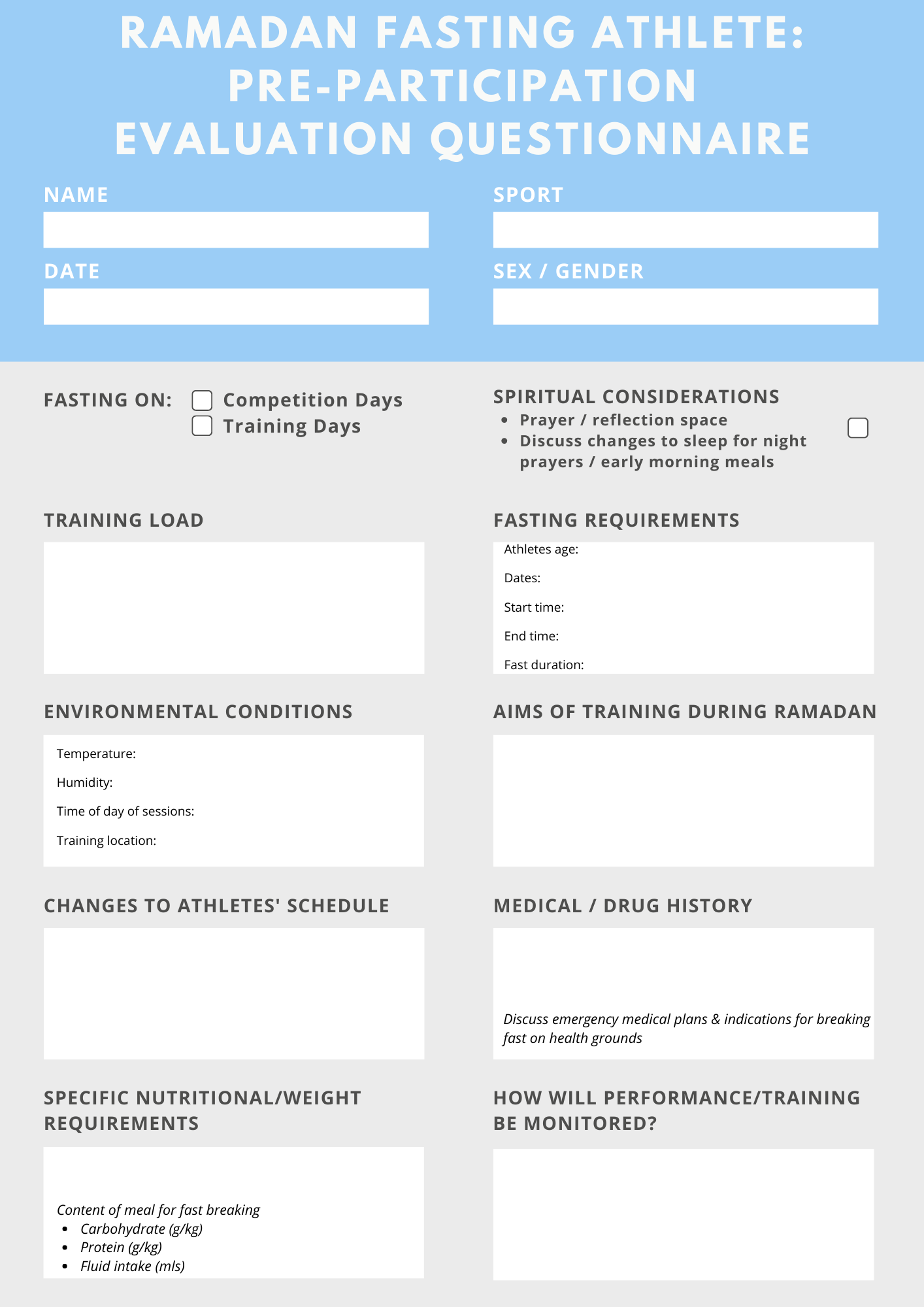 The Ramadan fasting athlete; competing in good health and for optimum ...